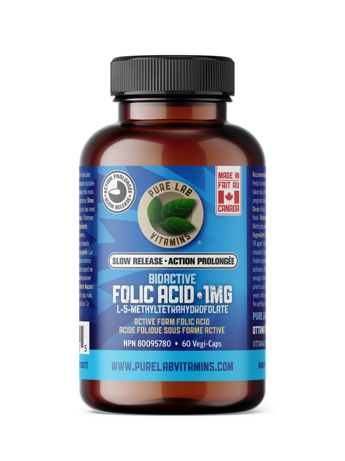 Pure Lab Vitamins - Bioactive Folic Acid Slw Release, 60 CAPS ...