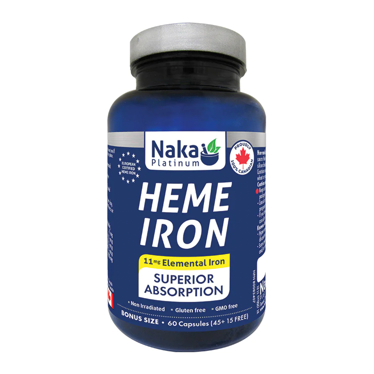 Naka Platinum - PRO Heme Iron, 60 Cap — Goodness Me!