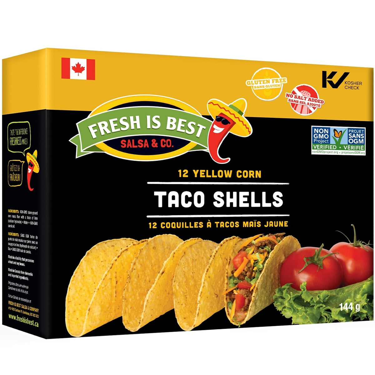 Fresh Is Best - Yellow Taco Shells, 144 g — Goodness Me!