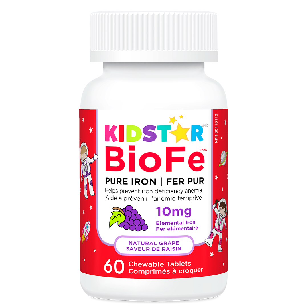 KidStar Nutrients - BioFe Iron Chews Grape 10 mg, 60 Tablets — Goodness Me!