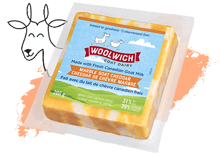 Woolwich Dairy - Goat Marble Cheddar, 200 g — Goodness Me!