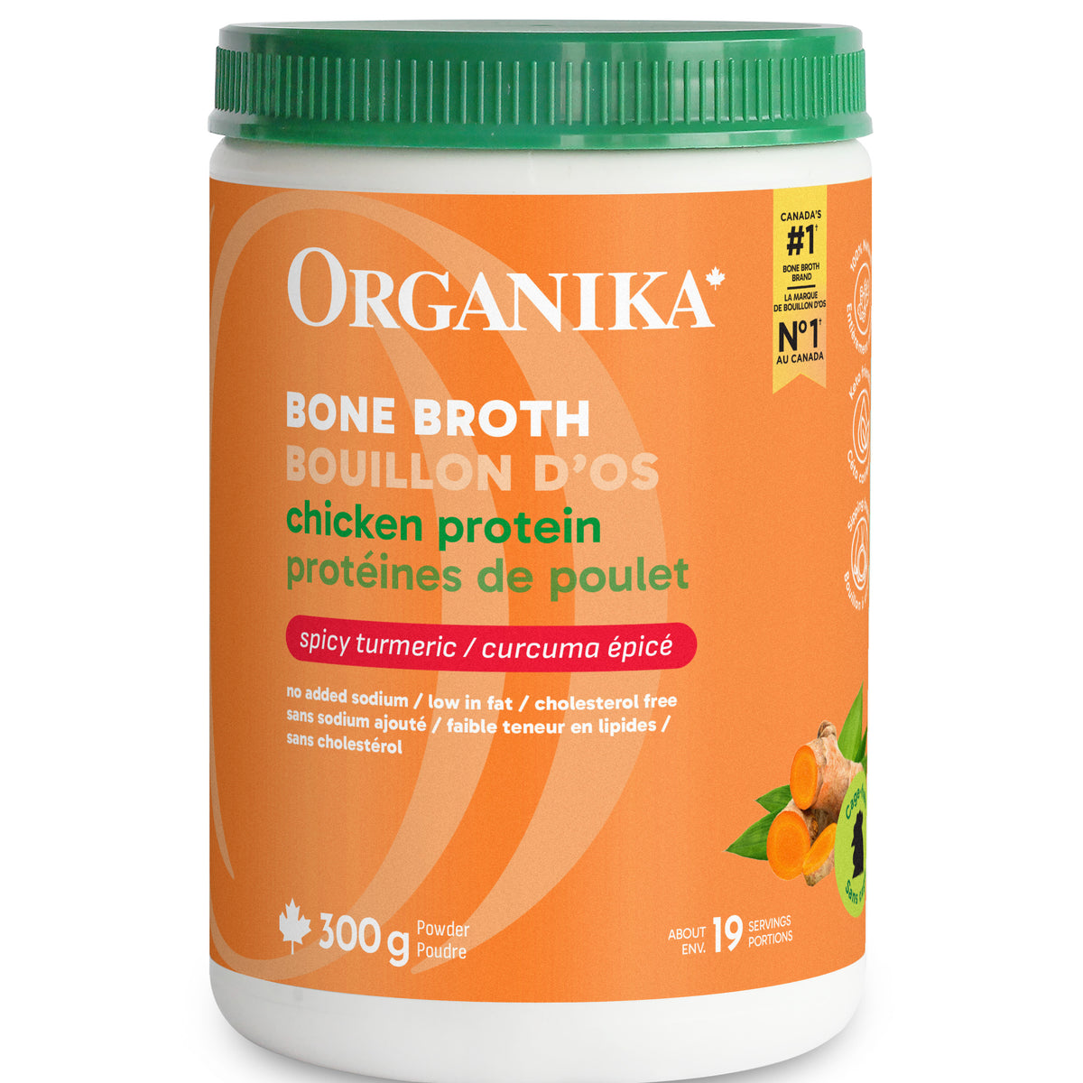 Organika - Bone Broth Turmeric Protein Powder, 300 g — Goodness Me!
