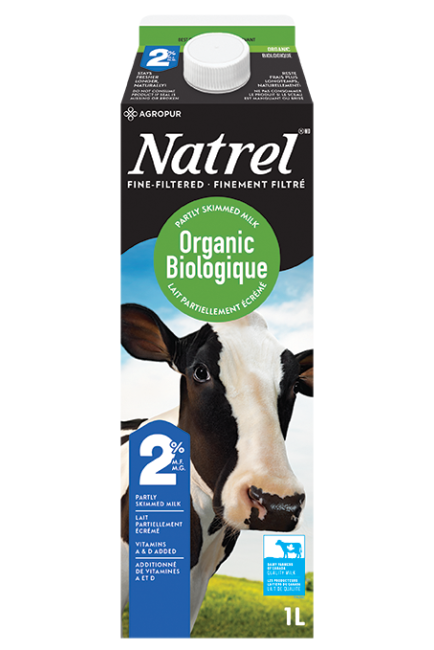 Natrel - Organic Fine-Filtered 2% Milk, 1 L — Goodness Me!