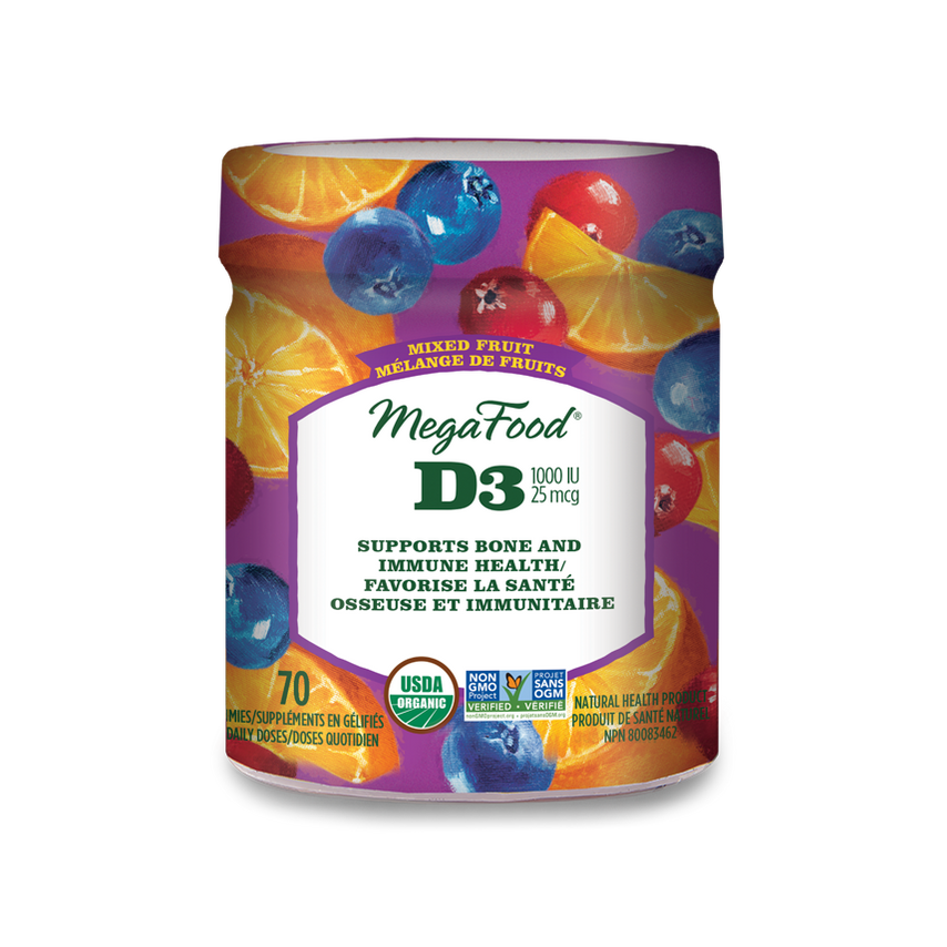Mega Food - Vitamin D3 Wellness, Mixed Fruit Gummy, 70 count — Goodness Me!