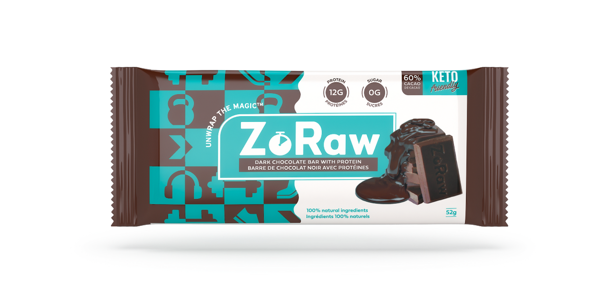 ZoRaw Chocolates - Dark Chocolate Bar with Protein, 52 g — Goodness Me!