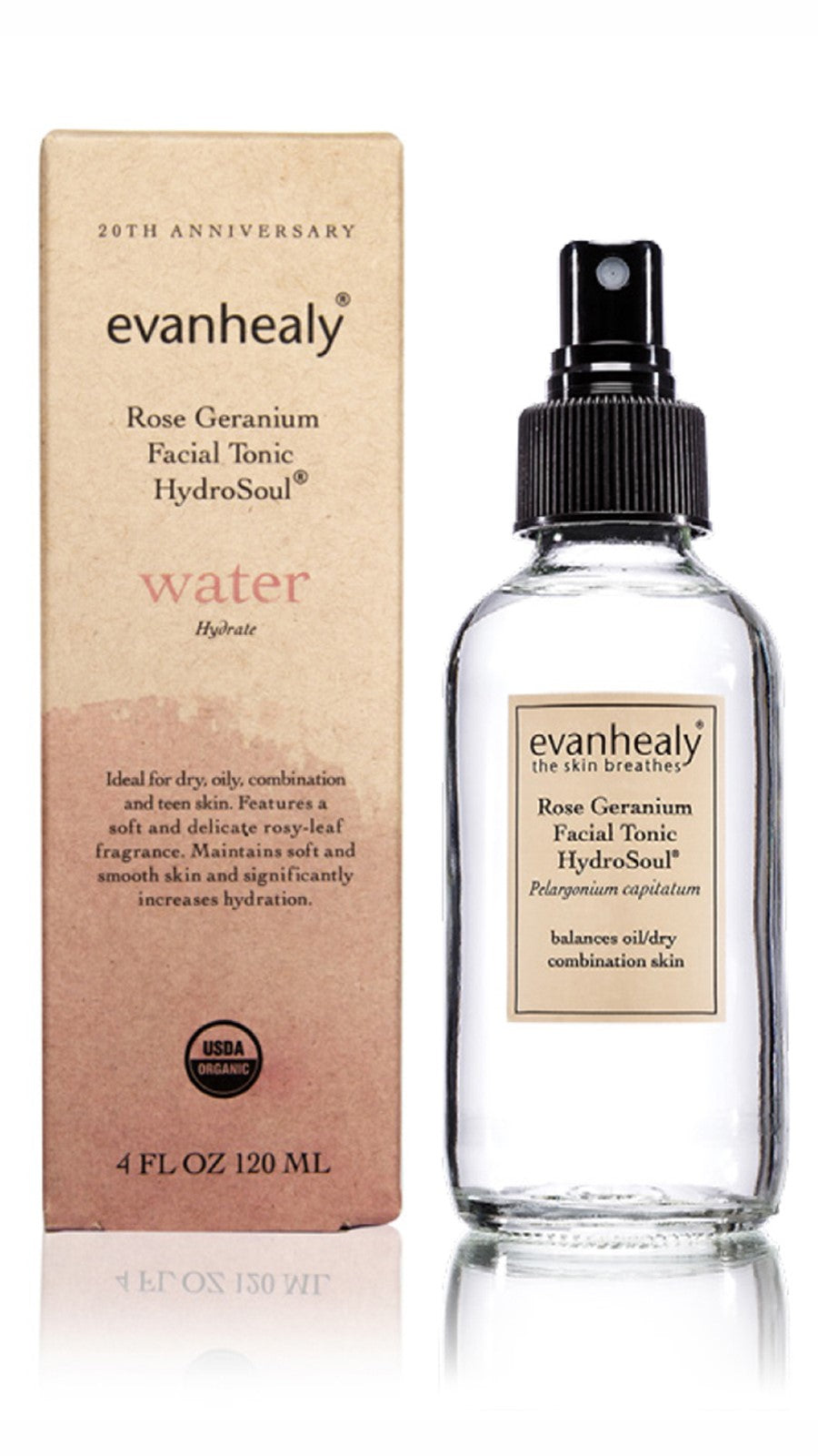 Evanhealy - Facial Tonic, Hydrosoul, Rose and Geranium, 4 oz — Goodness Me!
