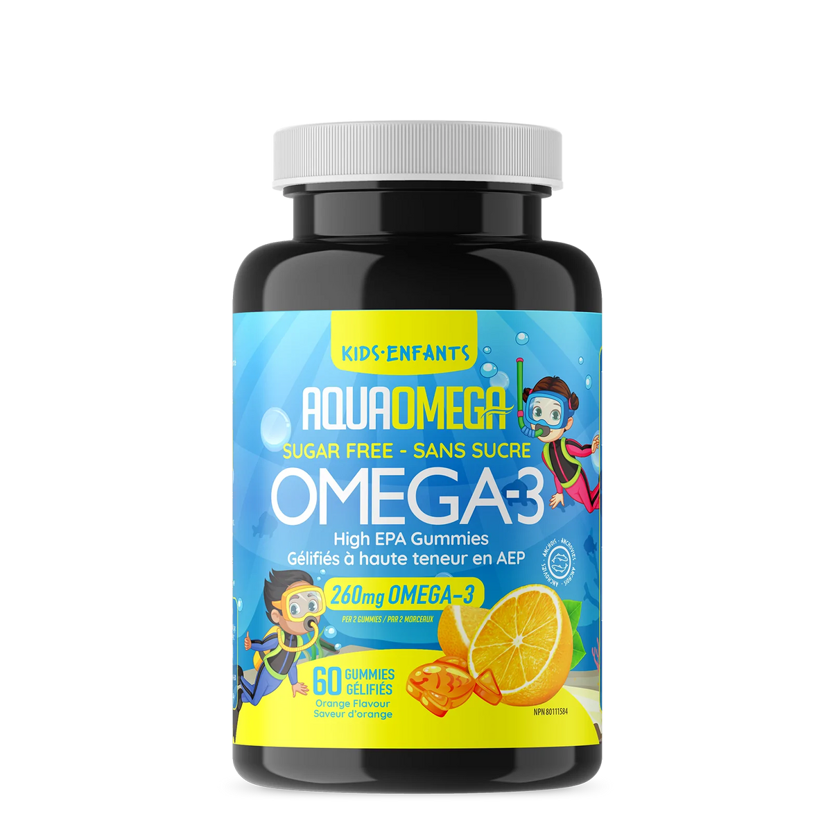 AquaOmega - High EPA Omega-3 Chewables for Kids - Orange, 60 Chews ...