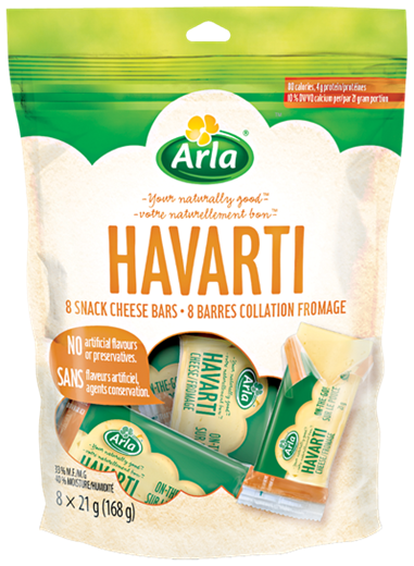 Arla - Havarti Snack Cheese Bars, 8x21 g — Goodness Me!