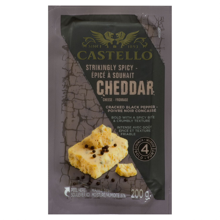 Castello - Cheddar with Cracked Black Pepper, 200 g — Goodness Me!