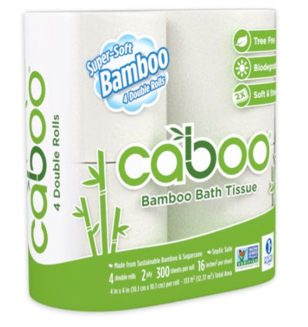 Caboo - Bamboo 2 Ply Toilet Paper, 4 Rolls — Goodness Me!