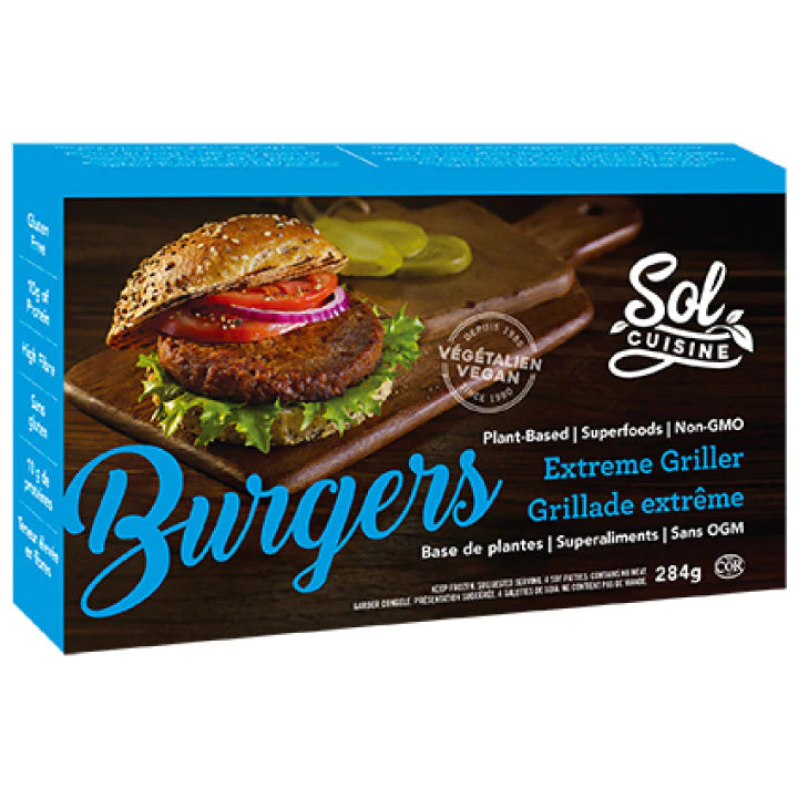 Sol Cuisine - Extreme Griller Plant Based Burgers, 284 g — Goodness Me!